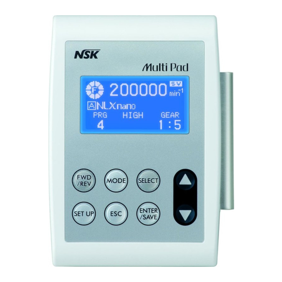NSK MULTI PAD CONTROL PANEL OPERATION MANUAL | ManualsLib