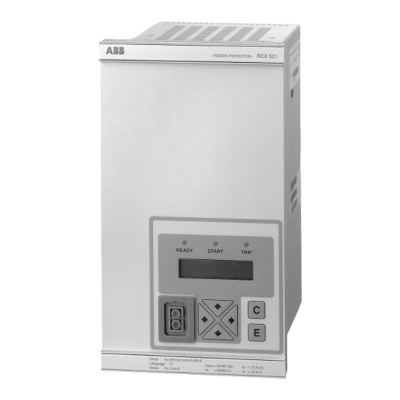 ABB REX 521 RELAY TECHNICAL REFERENCE MANUAL, STANDARD CONFIGURATIONS ...