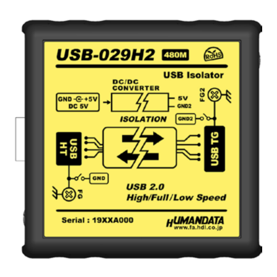 HUMANDATA USB-029H2 MEDIA CONVERTER USER MANUAL | ManualsLib