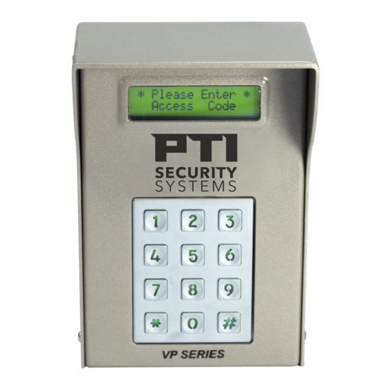 PTI VP KEYPAD INSTALLATION AND OPERATION MANUAL | ManualsLib