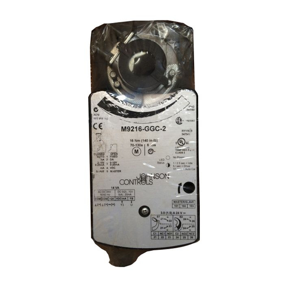 JOHNSON CONTROLS M9216 SERIES CONTROLLER INSTALLATION INSTRUCTIONS ...