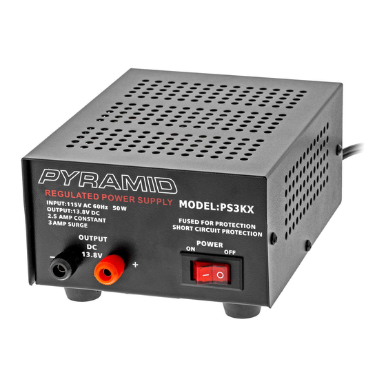 PYRAMID GOLD SERIES POWER SUPPLY INSTRUCTION MANUAL | ManualsLib