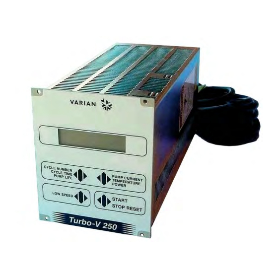 VARIAN TURBO-V 250 SERIES CONTROLLER INSTRUCTION MANUAL | ManualsLib