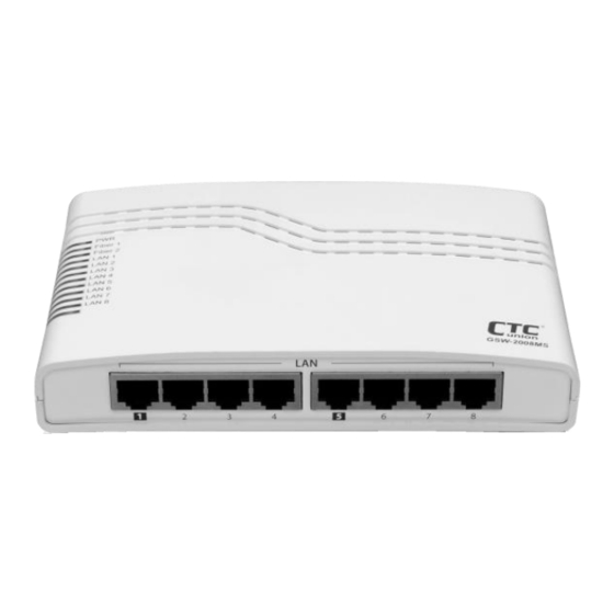 CTC UNION GSW-2008MS SWITCH QUICK INSTALLATION MANUAL | ManualsLib