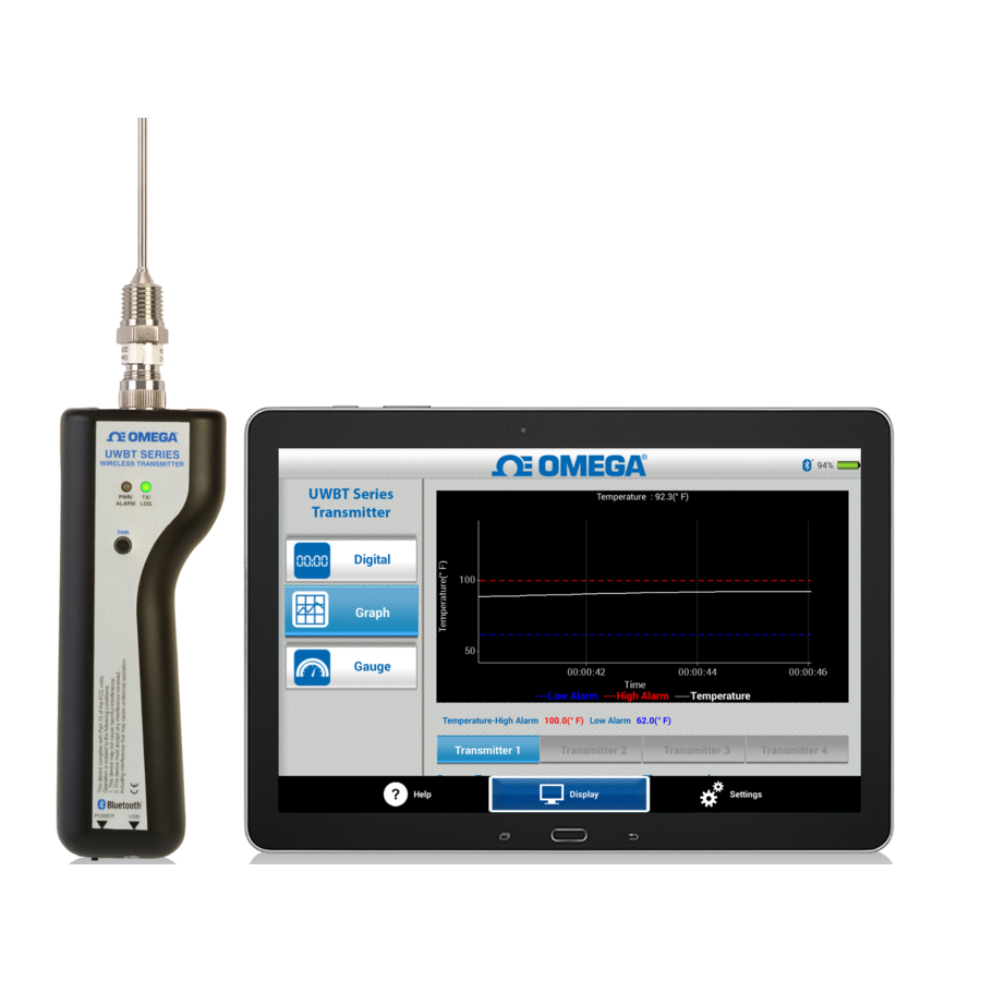 OMEGA UWBT SERIES TRANSMITTER USER MANUAL | ManualsLib