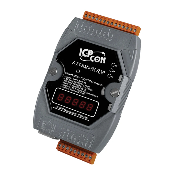 ICP DAS USA I-7540D-MTCP MEDIA CONVERTER QUICK START USER MANUAL ...