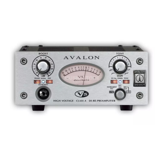 AVALON V5 AMPLIFIER MANUAL | ManualsLib