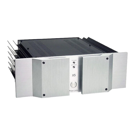 PASS X5 AMPLIFIER OWNER'S MANUAL | ManualsLib