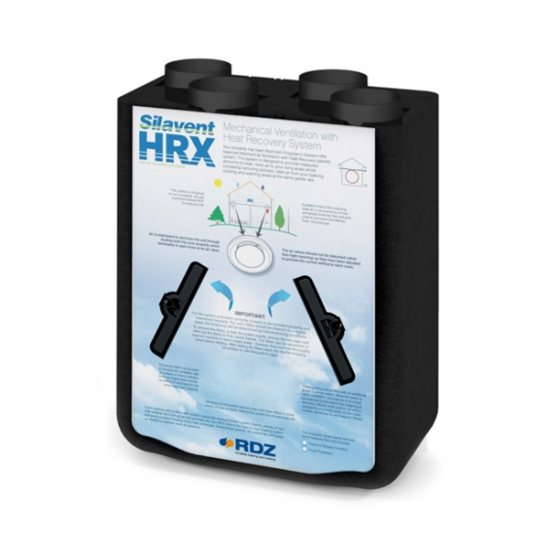 RDZ SILAVENT HRXD AIR HANDLER TECHNICAL INSTALLATION MANUAL | ManualsLib