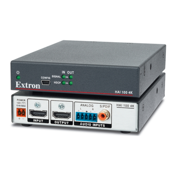 EXTRON ELECTRONICS HAI 100 4K MEDIA CONVERTER USER MANUAL | ManualsLib