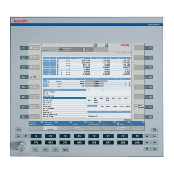 REXROTH INDRACONTROL VDP 16.3 MONITOR OPERATING INSTRUCTIONS MANUAL ...