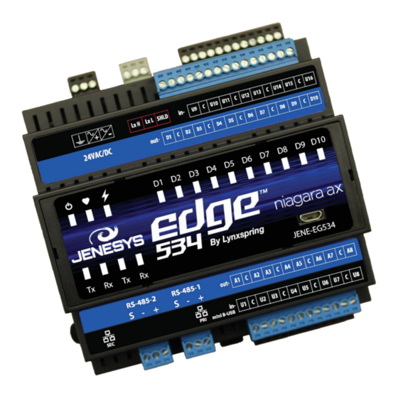 LYNXSPRING JENESYS EDGE 534 CONTROLLER USER MANUAL | ManualsLib