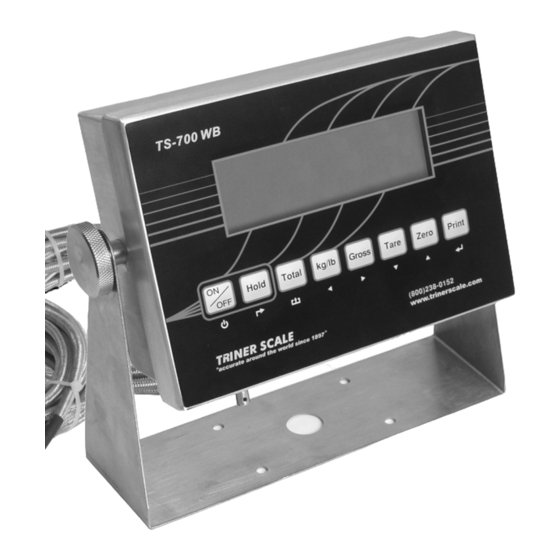 TRINER SCALE TS-700 SERIES TOUCH PANEL OPERATING MANUAL | ManualsLib