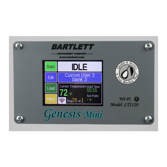 BARTLETT GENESIS LT3140 CONTROLLER OPERATION MANUAL | ManualsLib
