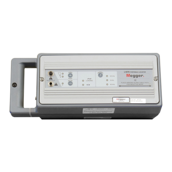 MEGGER L1070 CABLE TESTER INSTRUCTION MANUAL | ManualsLib