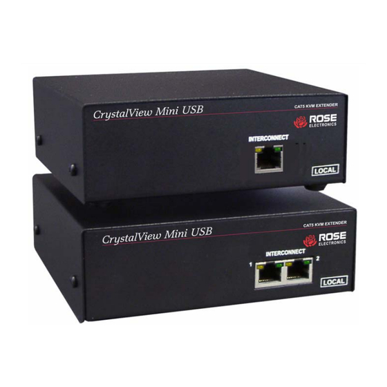 ROSE ELECTRONICS CRYSTALVIEW MINI USB EXTENDER INSTALLATION AND ...