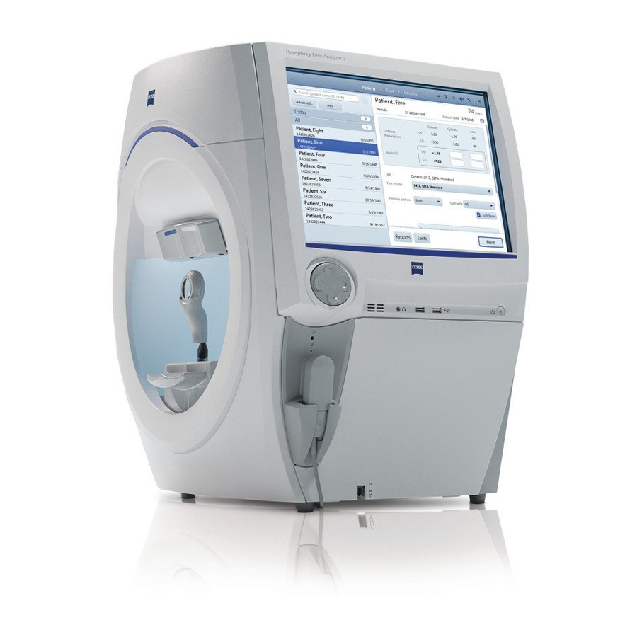 ZEISS HUMPHREY FIELD ANALYZER 3 INSTRUCTIONS FOR USE MANUAL Pdf Download ManualsLib