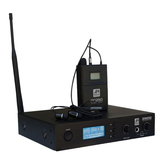 ASHTON IEM250 TRANSMITTER USER MANUAL | ManualsLib