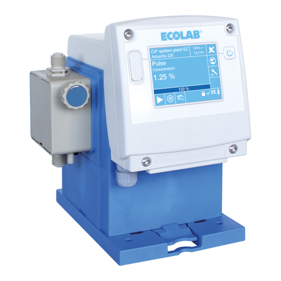 ECOLAB ECOADD WATER PUMP OPERATING INSTRUCTIONS MANUAL | ManualsLib