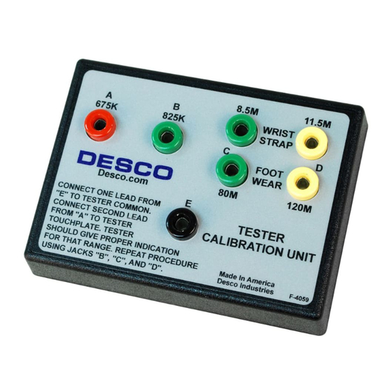 DESCO 07010 OPERATION, INSTALLATION AND CALIBRATION INSTRUCTIONS Pdf ...