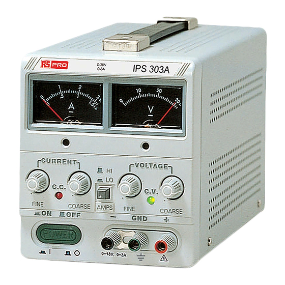 RS PRO ISO-TECH IPS 303A POWER SUPPLY MANUAL | ManualsLib