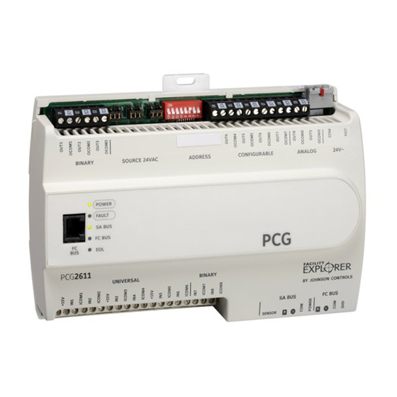 JOHNSON CONTROLS FX-PCG26 CONTROLLER INSTALLATION INSTRUCTIONS MANUAL ...