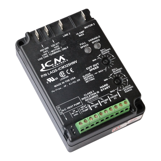 ICM CONTROLS ICM325HNV CONTROLLER INSTALLATION, OPERATION & APPLICATION ...
