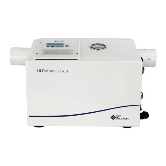 SEA RECOVERY ULTRA WHISPER SERIES WATER FILTRATION SYSTEM OWNER'S ...