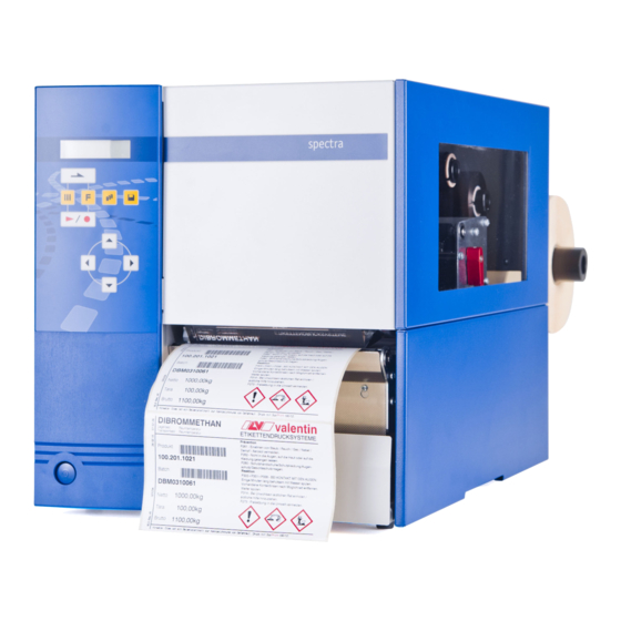 CARL VALENTIN SPECTRA 107/12 LABEL MAKER QUICK REFERENCE MANUAL ...