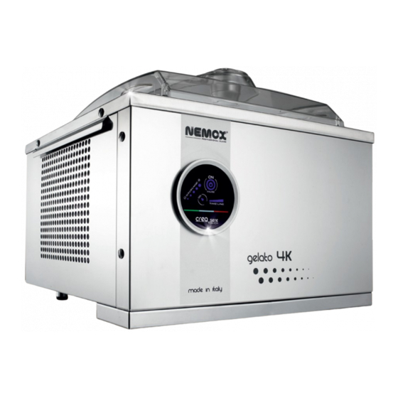 NEMOX GELATO 4K TOUCH ICE CREAM MAKER INSTRUCTION BOOK | ManualsLib