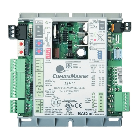CLIMATEMASTER MPC CONTROLLER APPLICATION, OPERATION & MAINTENANCE ...