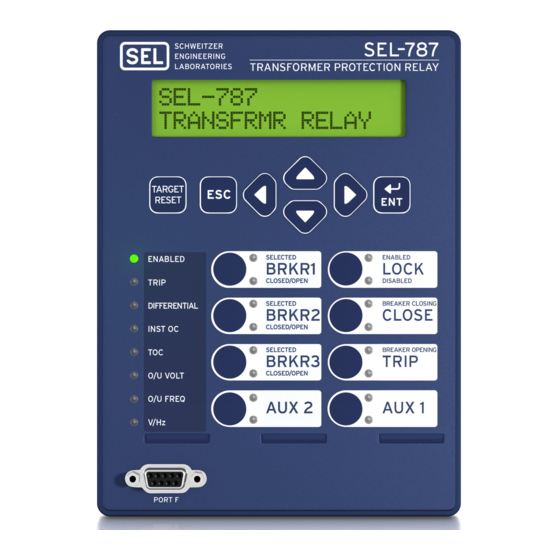 SCHWEITZER ENGINEERING LABORATORIES SEL-787 RELAY INSTRUCTION MANUAL ...