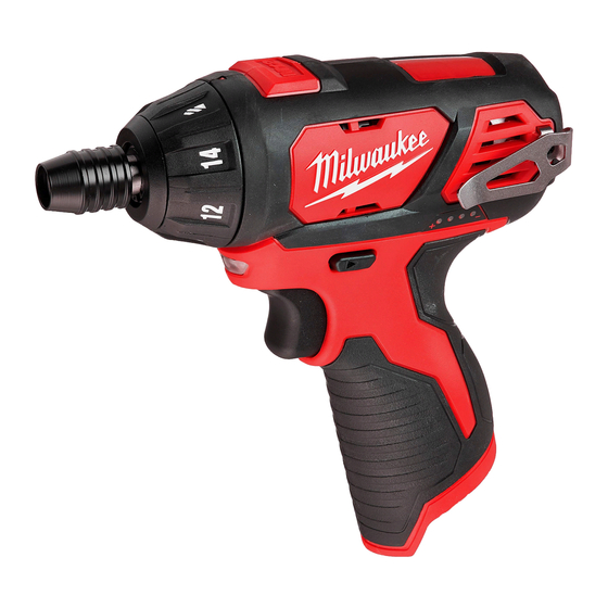 MILWAUKEE M12 POWER SCREWDRIVER OPERATOR'S MANUAL | ManualsLib