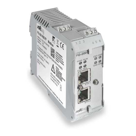 SOFTING FG-200 HSE/FF GATEWAY QUICK START UP MANUAL | ManualsLib