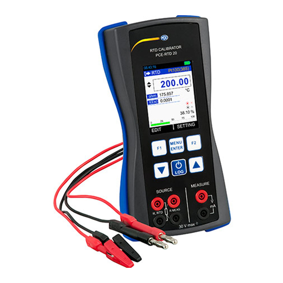 PCE INSTRUMENTS PCE-RTD 20 USER MANUAL Pdf Download | ManualsLib