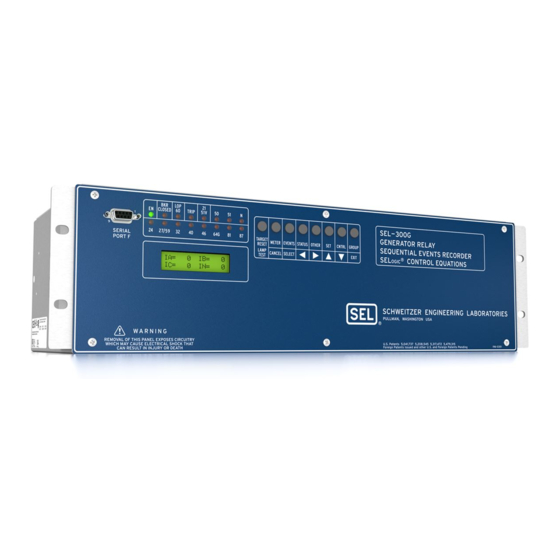 SCHWEITZER ENGINEERING LABORATORIES SEL-300G RELAY INSTRUCTION MANUAL ...