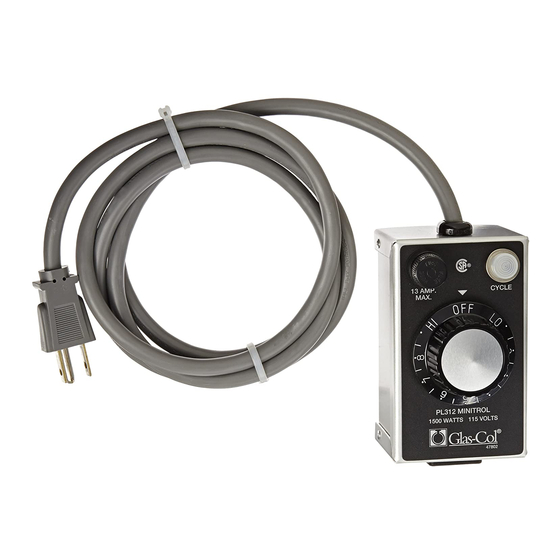 GLAS-COL MINITROL SERIES TEMPERATURE CONTROLLER USER INSTRUCTIONS ...