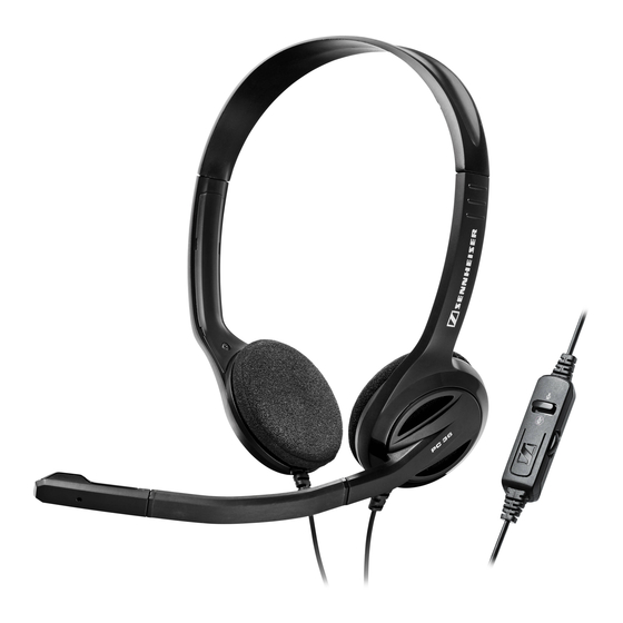 SENNHEISER PC 36 USB SPECIFICATIONS Pdf Download | ManualsLib