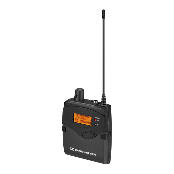 SENNHEISER EK 2000 INSTRUCTION MANUAL Pdf Download | ManualsLib