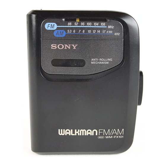SONY WALKMAN WM-FX101 OPERATING INSTRUCTIONS Pdf Download | ManualsLib