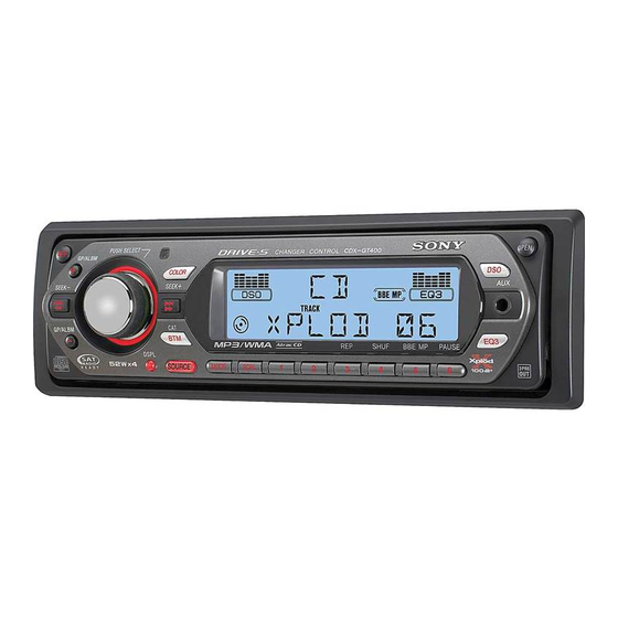 SONY CDX-GT400 OPERATING INSTRUCTIONS MANUAL Pdf Download | ManualsLib