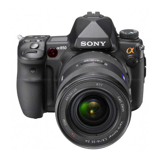 SONY ALPHA DSLR-A850 INSTRUCTION MANUAL Pdf Download | ManualsLib