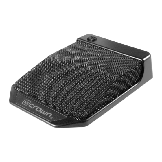 CROWN PCC-170W MICROPHONE QUICK START MANUAL | ManualsLib