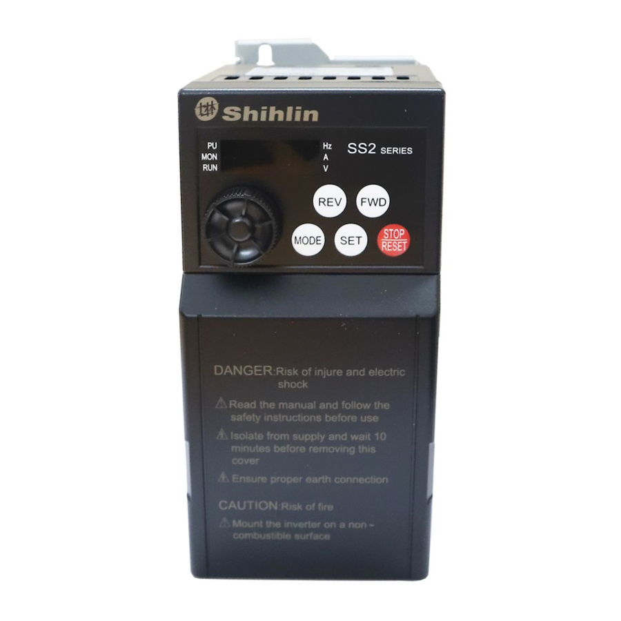 SHIHLIN ELECTRIC SS2-021 SERIES INVERTER MANUAL | ManualsLib