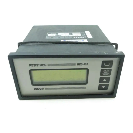 ROPEX RESISTRON RES-420 CONTROLLER OPERATING INSTRUCTIONS MANUAL ...