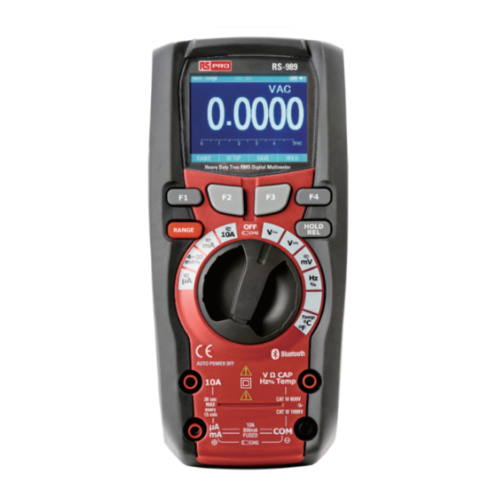RS PRO RS-989 MULTIMETER INSTRUCTION MANUAL | ManualsLib