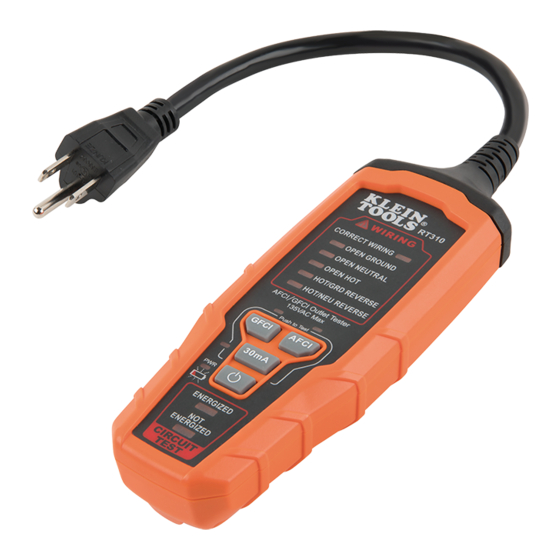 KLEIN TOOLS RT310 INSTRUCTION MANUAL Pdf Download | ManualsLib
