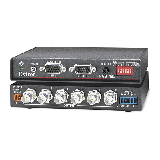 EXTRON ELECTRONICS RGB 192 USER MANUAL Pdf Download | ManualsLib