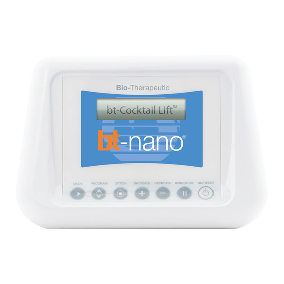 BIO-THERAPEUTIC BT-NANO QUICK START MANUAL Pdf Download | ManualsLib
