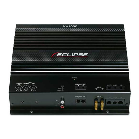 ECLIPSE XA1000 OWNER'S MANUAL Pdf Download | ManualsLib